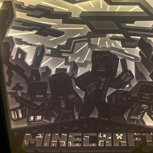 Minecraft Lightbox, Lighted Shadow Box Frame , LED Lamp, Home Decor ...