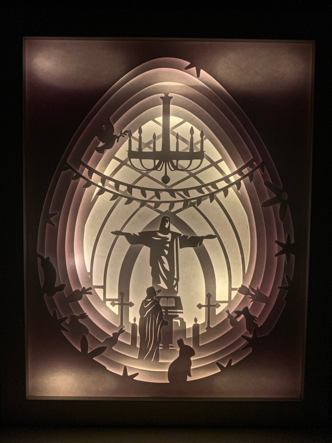 Crucifixion Light Box: Religious Easter Decor - Etsy