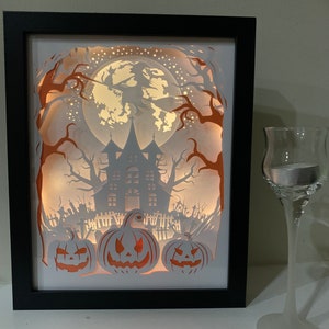 Halloween Home Decor, Halloween LED Lamp, Halloween Shadow Box, Pumpkin ...
