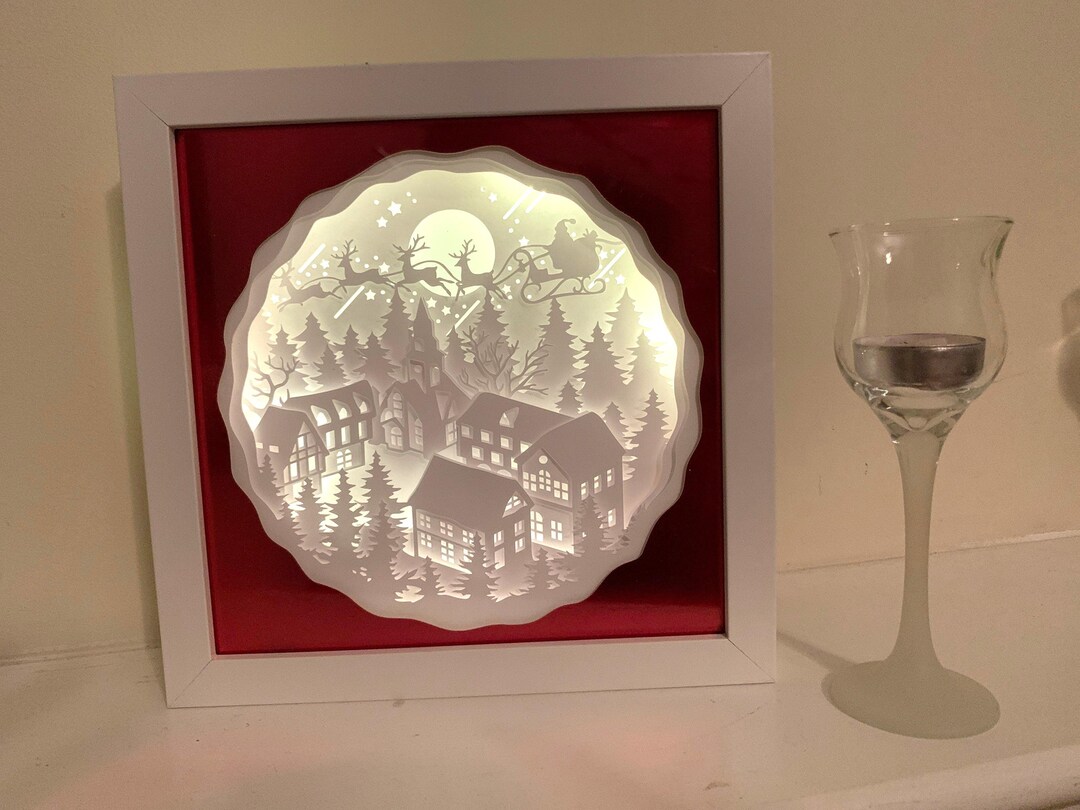 Christmas Shadow Box: Winter Wonderland LED Lighted Decor - Etsy