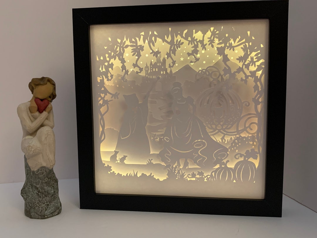 Princess Cinderella and Fairy Godmother! Decorative Shadow Box ...