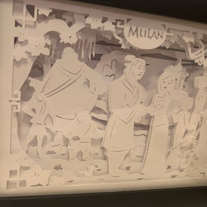 Princess Mulan, Mulan Light Box, LED Lamp, Decorative Shadow Box ...