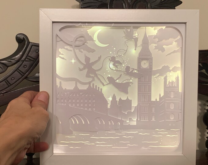 Peter Pan, Tinkerbell and the Children, Neverland, Lightbox Lighted ...