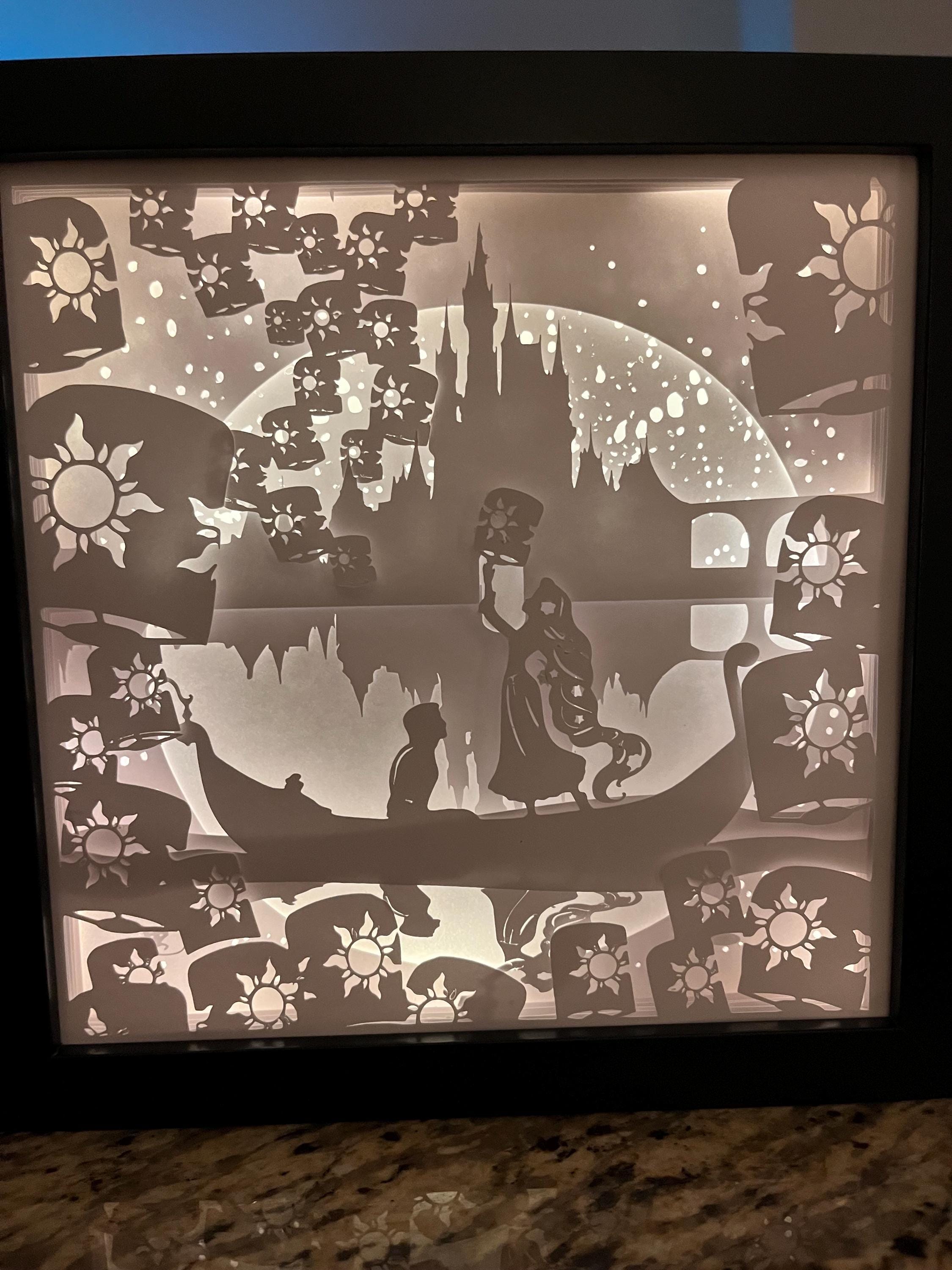 Rapunzel Lamp, Tangled Shadowbox Frame, Gift for Little Girls, Nursery ...