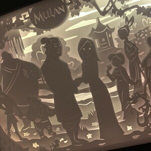 Princess Mulan, Mulan Light Box, LED Lamp, Decorative Shadow Box ...