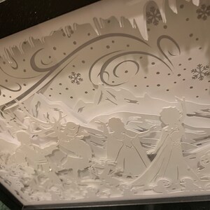 Princess Elsa, Frozen, Anna Olaf, Decorative Shadow Box Shadowbox Frame ...