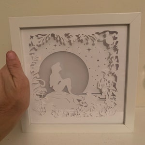 The Little Mermaid, Ariel, Beach Life, Decorative Shadow Box Shadowbox ...