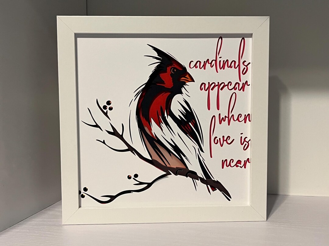 Cardinal Memorial Shadow Box: Lighted Remembrance Gift, Light Box ...