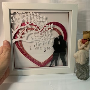 Couple in Love, Valentine’s Day, Decorative Shadow Box, Shadowbox Frame ...
