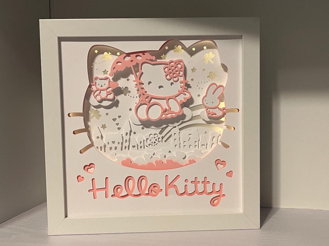 Hello Kitty Lighted Shadow Box: Kids Room Decor - Etsy