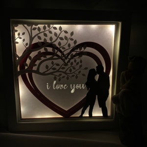 Couple in Love, Valentine’s Day, Decorative Shadow Box, Shadowbox Frame ...