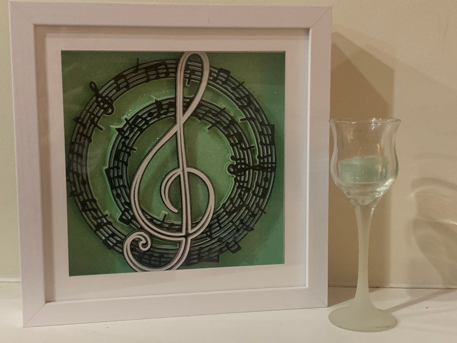 Musical Lamp, Music Note, Treble Clef Light Lamp, Shadow Box Shadowbox ...