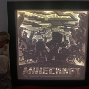 Minecraft Lightbox, Lighted Shadow Box Frame , LED Lamp, Home Decor ...