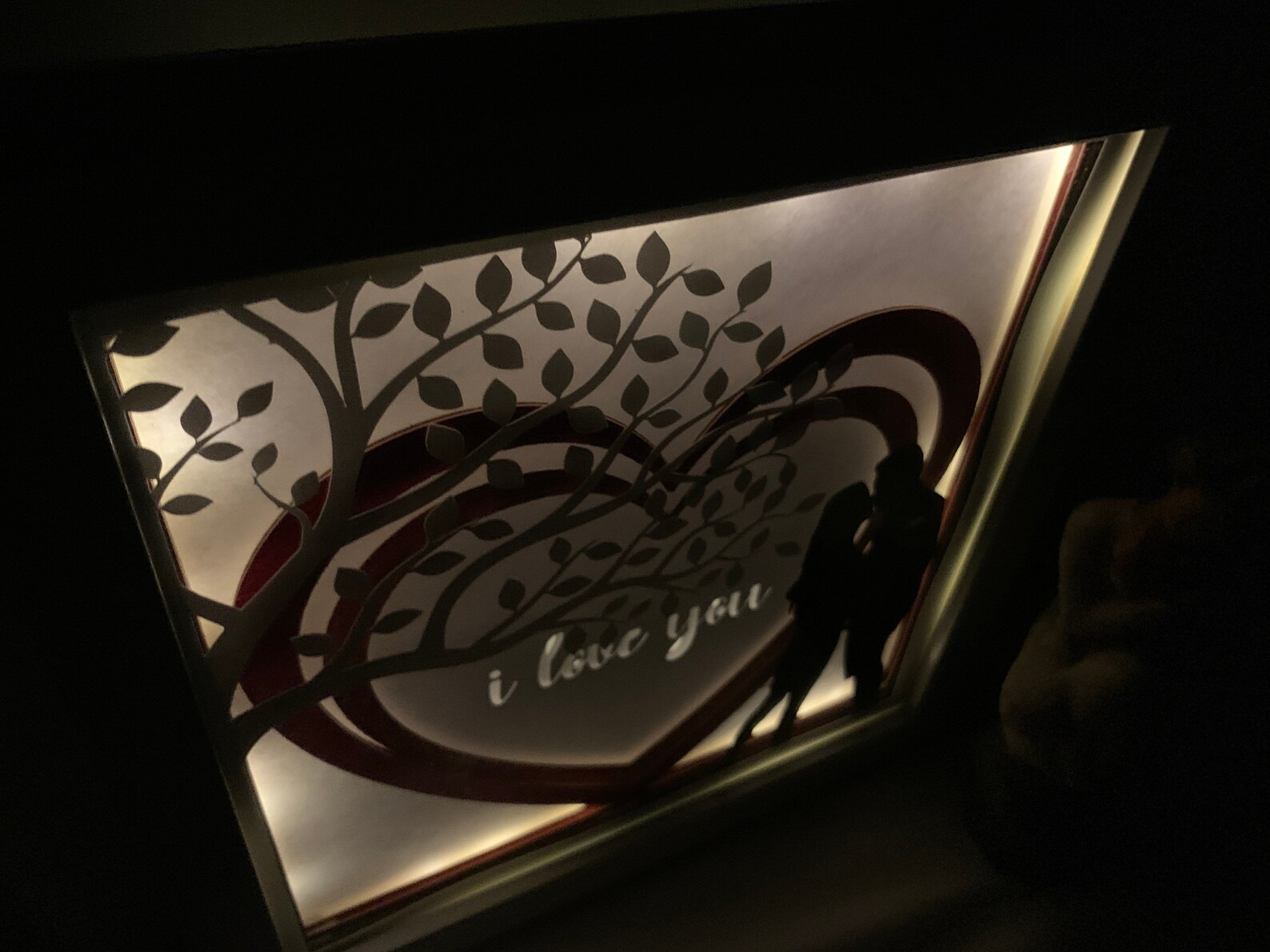 Couple in Love, Valentine’s Day, Decorative Shadow Box, Shadowbox Frame ...