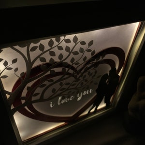 Couple in Love, Valentines Day, Decorative Shadow Box, Shadowbox Frame ...