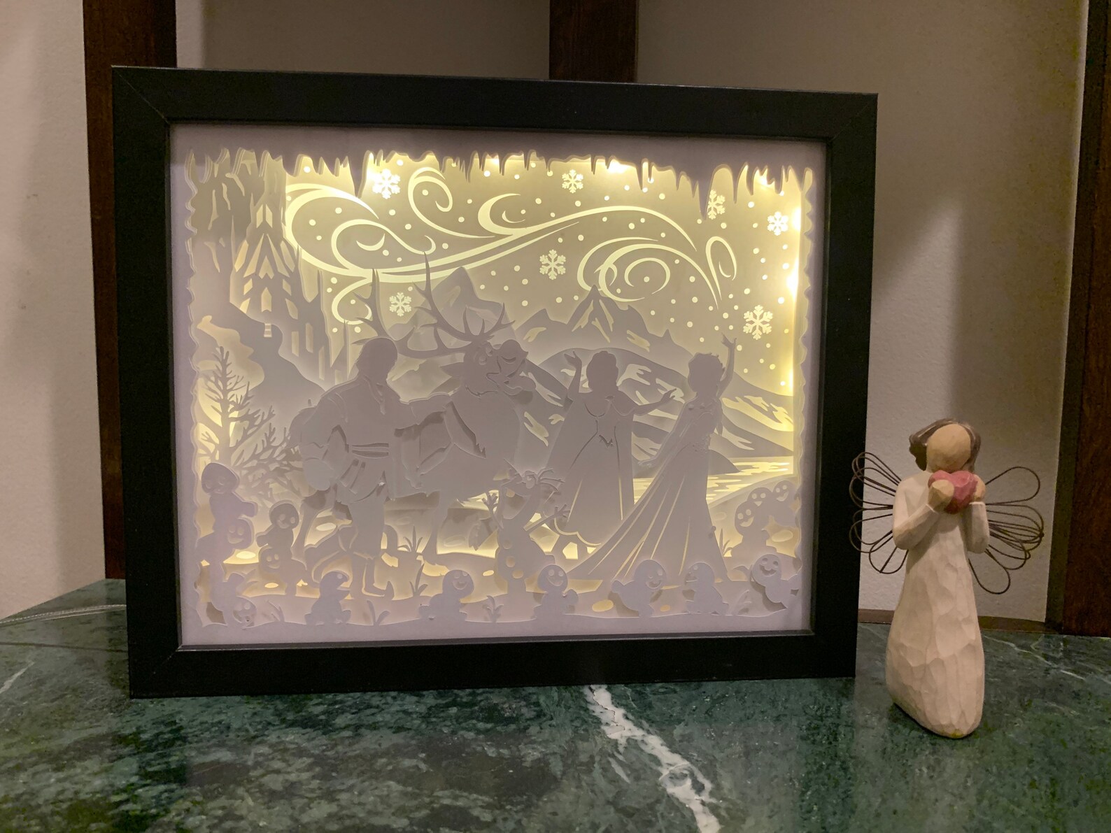 Princess Elsa Frozen Anna Olaf Decorative Shadow Box - Etsy
