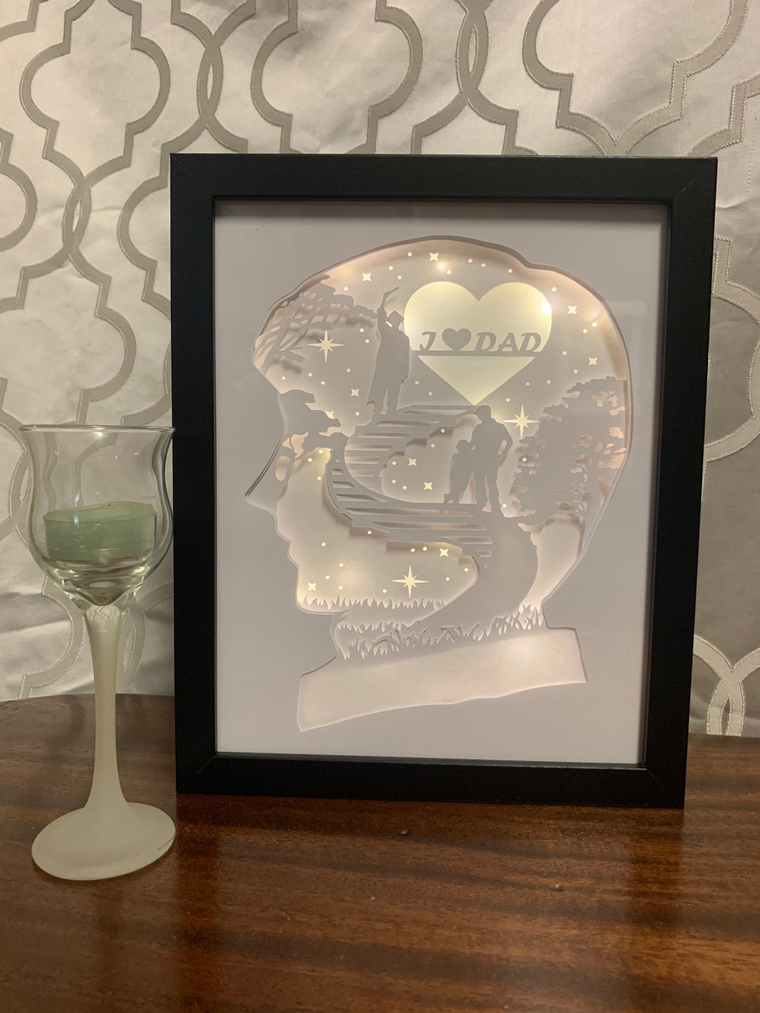 I Love Dad Shadow Lightbox: Father's Day LED Gift - Etsy