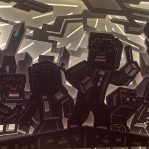 Minecraft Lightbox, Lighted Shadow Box Frame , LED Lamp, Home Decor ...