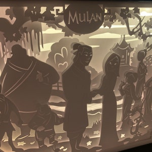 Princess Mulan, Mulan Light Box, LED Lamp, Decorative Shadow Box ...