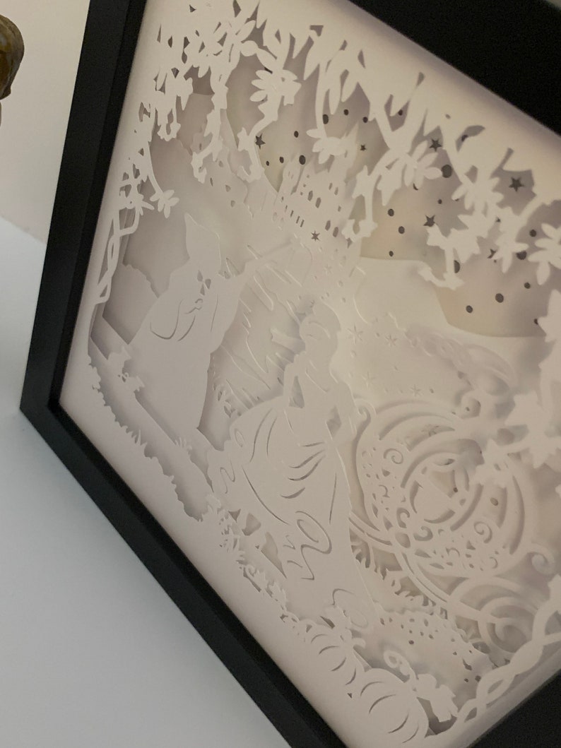 Princess Cinderella and Fairy Godmother Decorative Shadow Box - Etsy