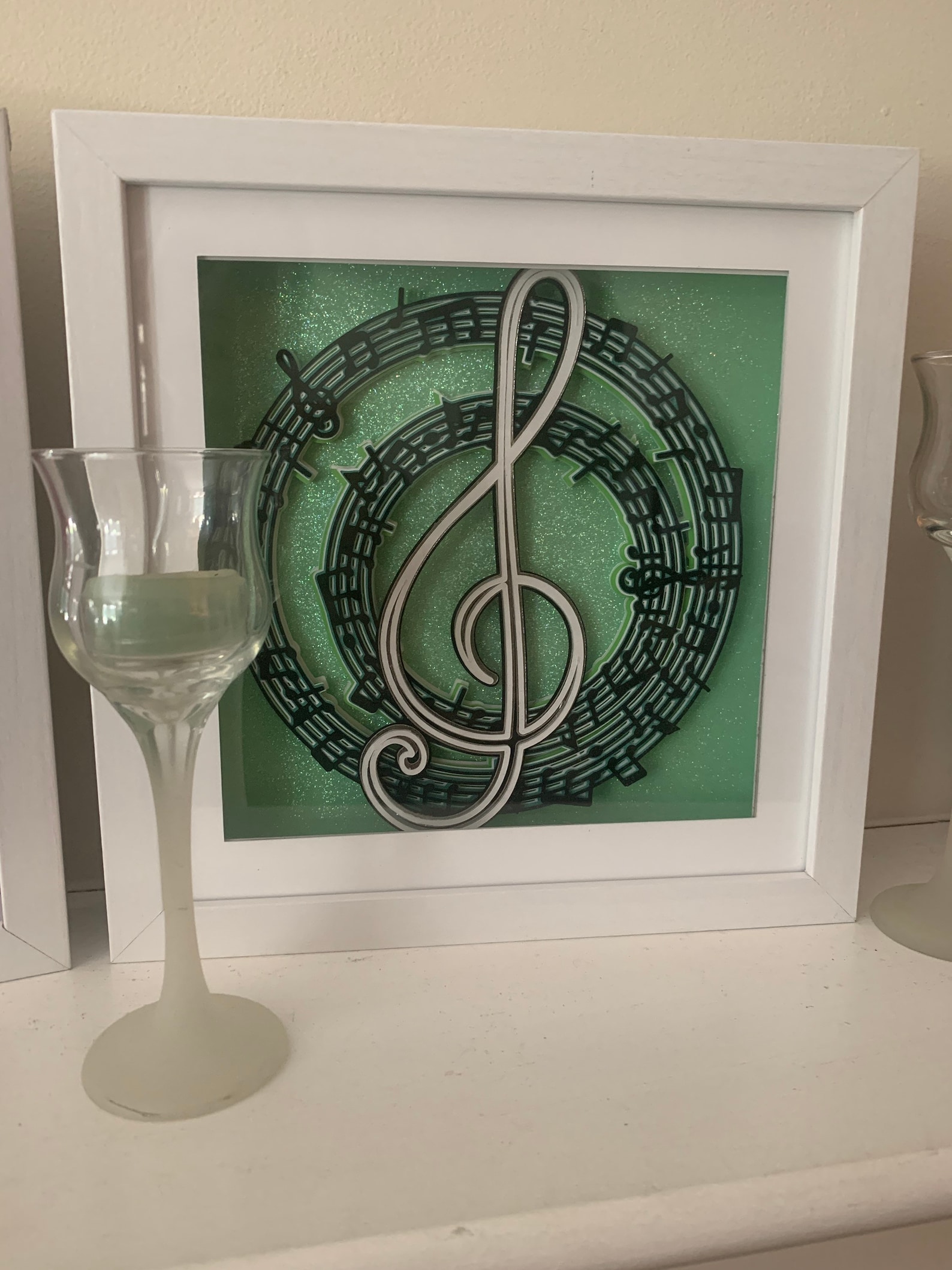 Musical Lamp, Music Note, Treble Clef Light Lamp, Shadow Box Shadowbox ...