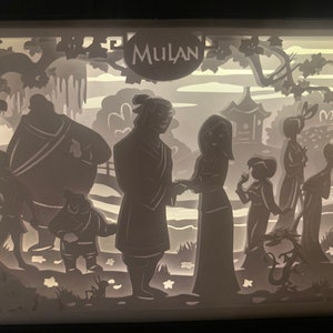 Princess Mulan, Mulan Light Box, LED Lamp, Decorative Shadow Box ...