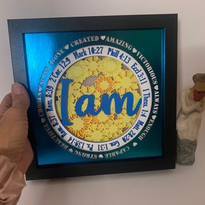 Bible Verse Daisy Shadow Box: Religious Lighted Frame - Etsy