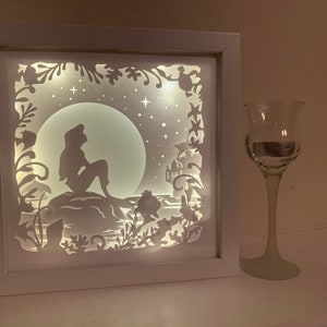 The Little Mermaid, Ariel, Beach Life, Decorative Shadow Box Shadowbox ...