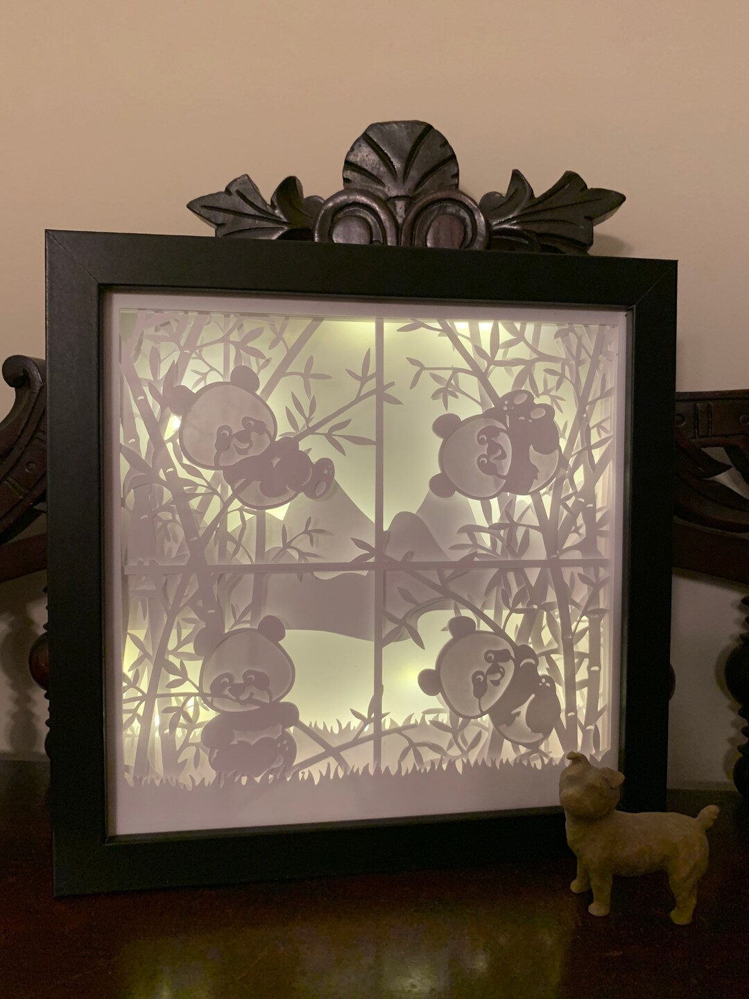 Panda Shadow Box: Chinese Panda Decor, Kids Night Light - Etsy