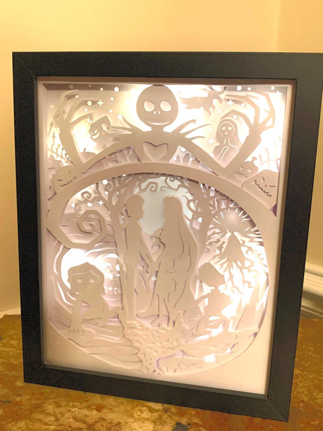 Nightmare Before Christmas Lightbox: Jack & Sally Skellington Shadow ...