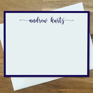 Customizable Script Stationery Set, Personalized Cursive Notecards for Women, Swash Font ...