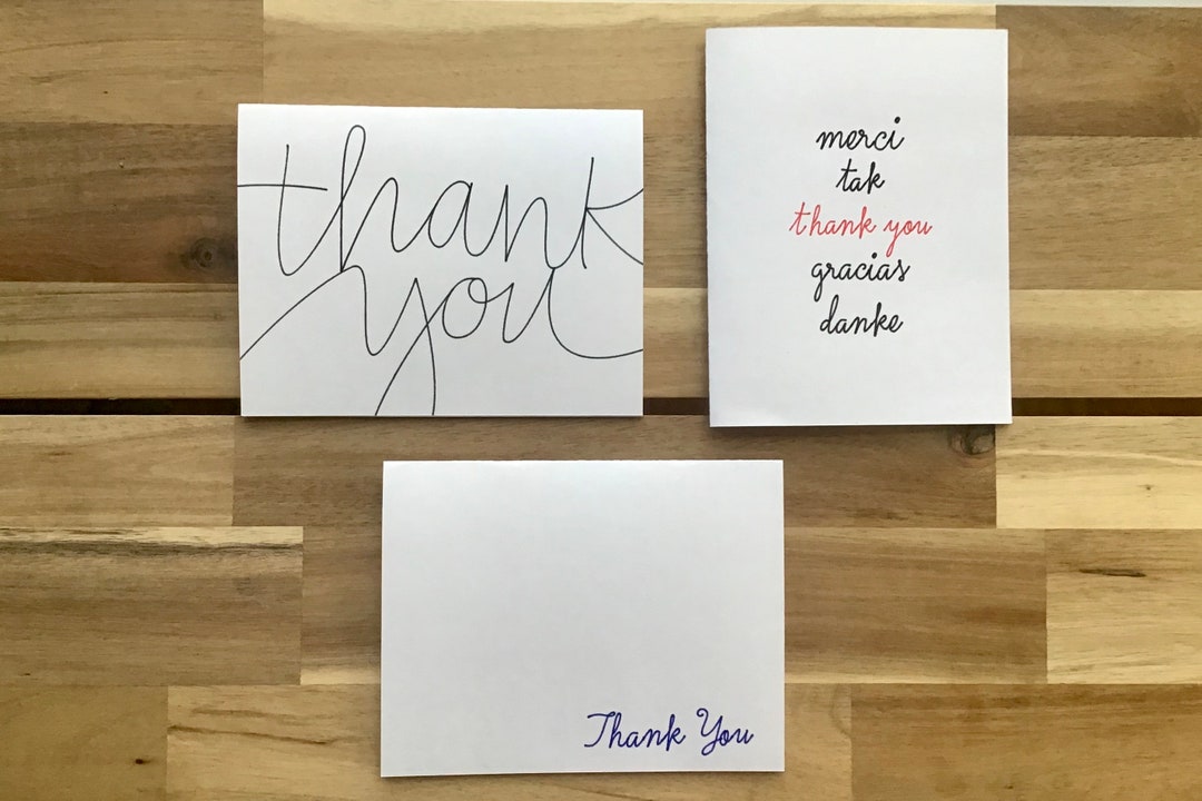 Minimalistic Thank You Card Pack, Modern Thank Yous, Simple Thanks ...