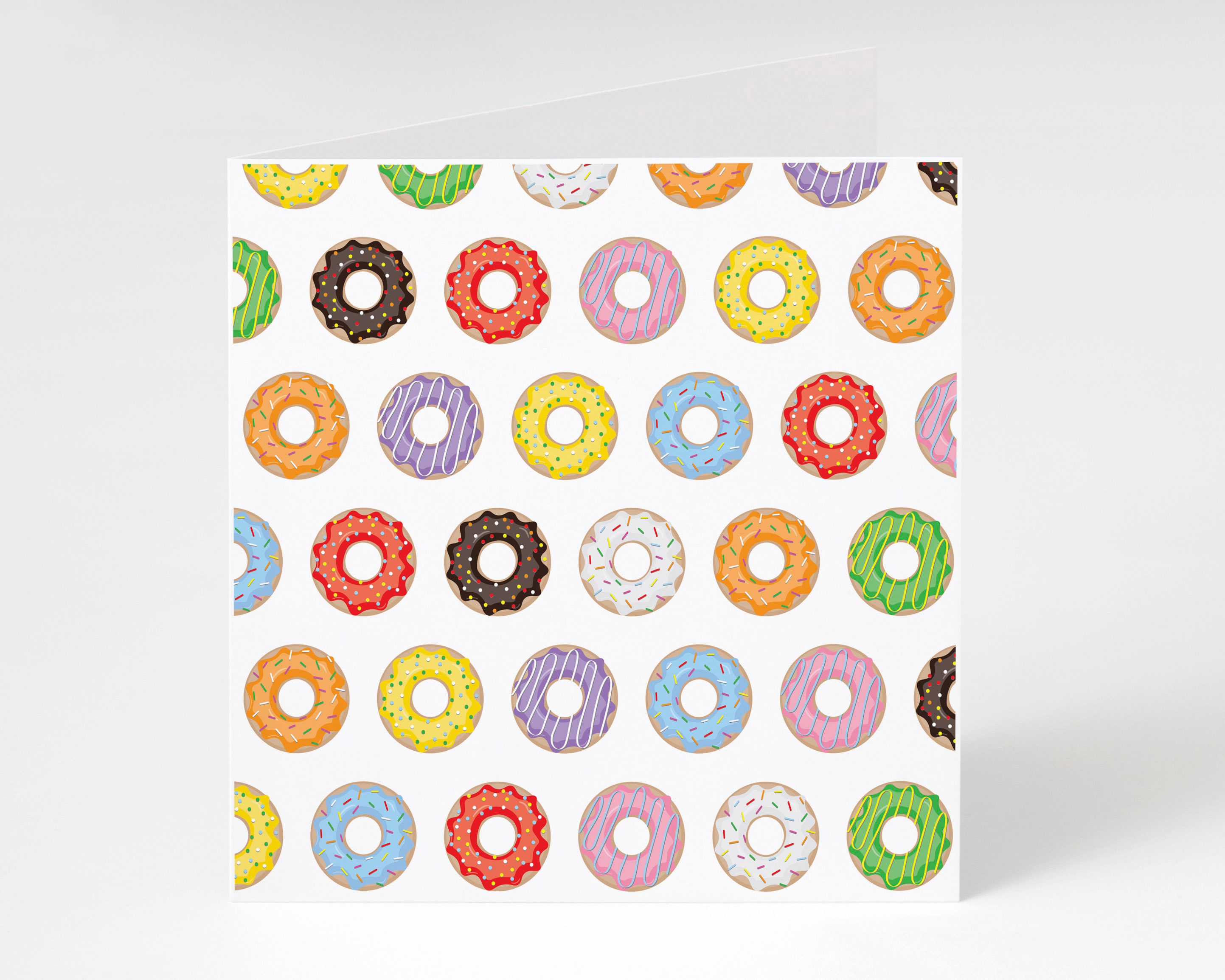 Square Donut Notecards 10 Pack, Doughnut Card Set, Stationery Set ...
