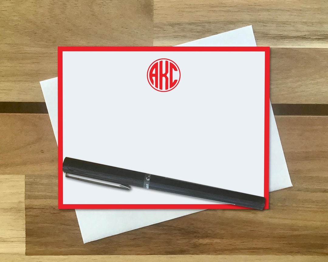 Personalized Monogram Stationery Set, Custom Notecard for Women ...