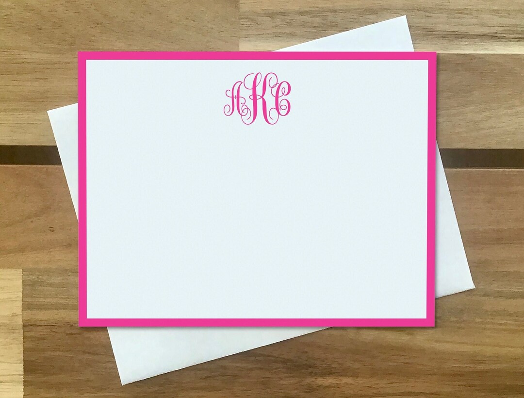 Traditional Monogrammed Stationery Set, Script Font for Women, Classic ...