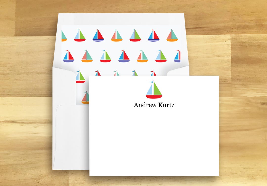 Personalized Sailboat Stationery Set, Custom Nautical Theme, Bespoke ...