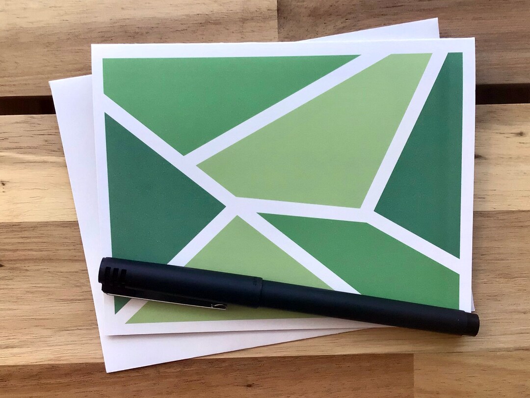 Modern Notecard Set of 10, Geometric Greeting Cards, Simple Note Cards ...