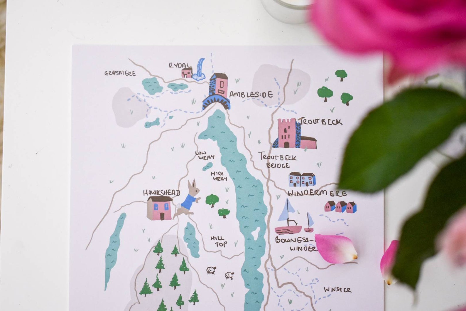 Lake Windermere, the Lake District, Illustrated Map - Etsy UK