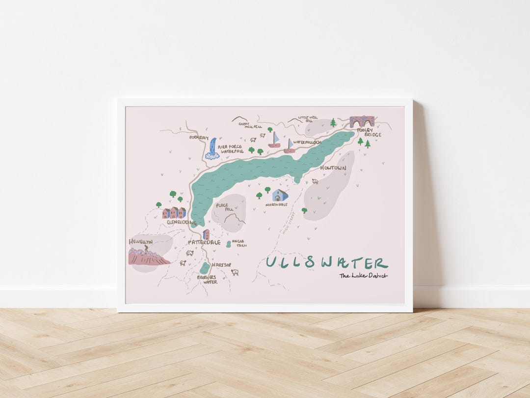 Ullswater, the Lake District, Illustrated Map - Etsy