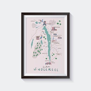 Lake Windermere, the Lake District, Illustrated Map - Etsy UK