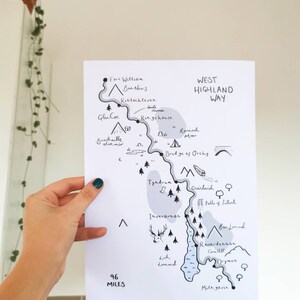 West Highland Way Map Illustration, Customisable, Personalised WHW ...