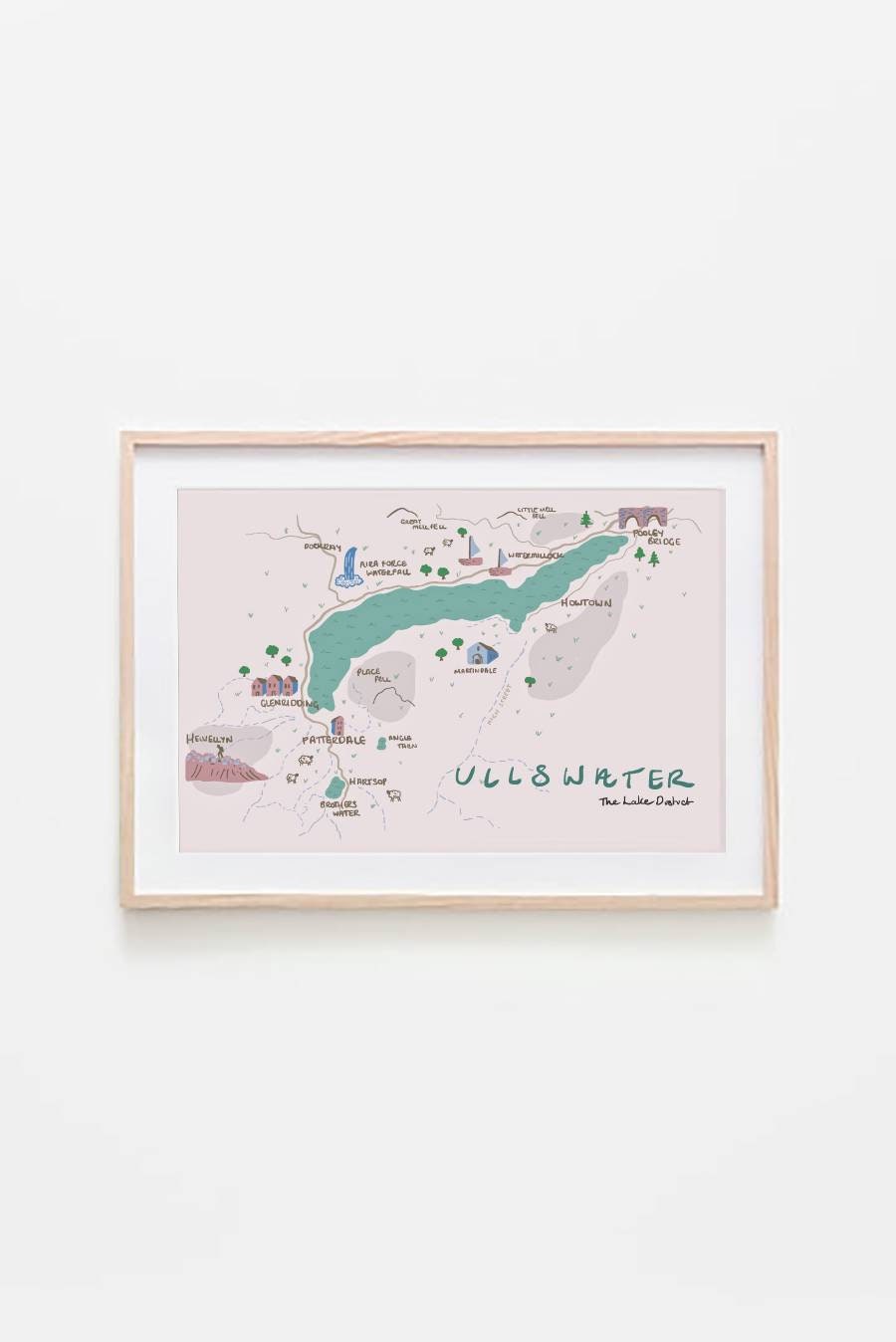 Ullswater the Lake District Illustrated Map - Etsy