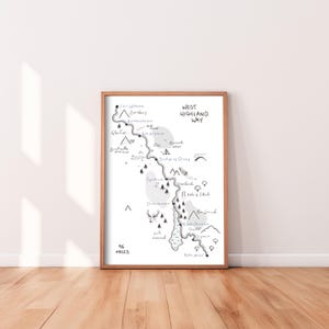 West Highland Way Map Illustration, Customisable, Personalised WHW ...