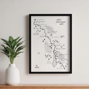West Highland Way Map Illustration, Customisable, Personalised WHW ...
