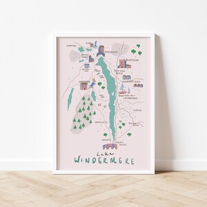 Lake Windermere, the Lake District, Illustrated Map - Etsy UK