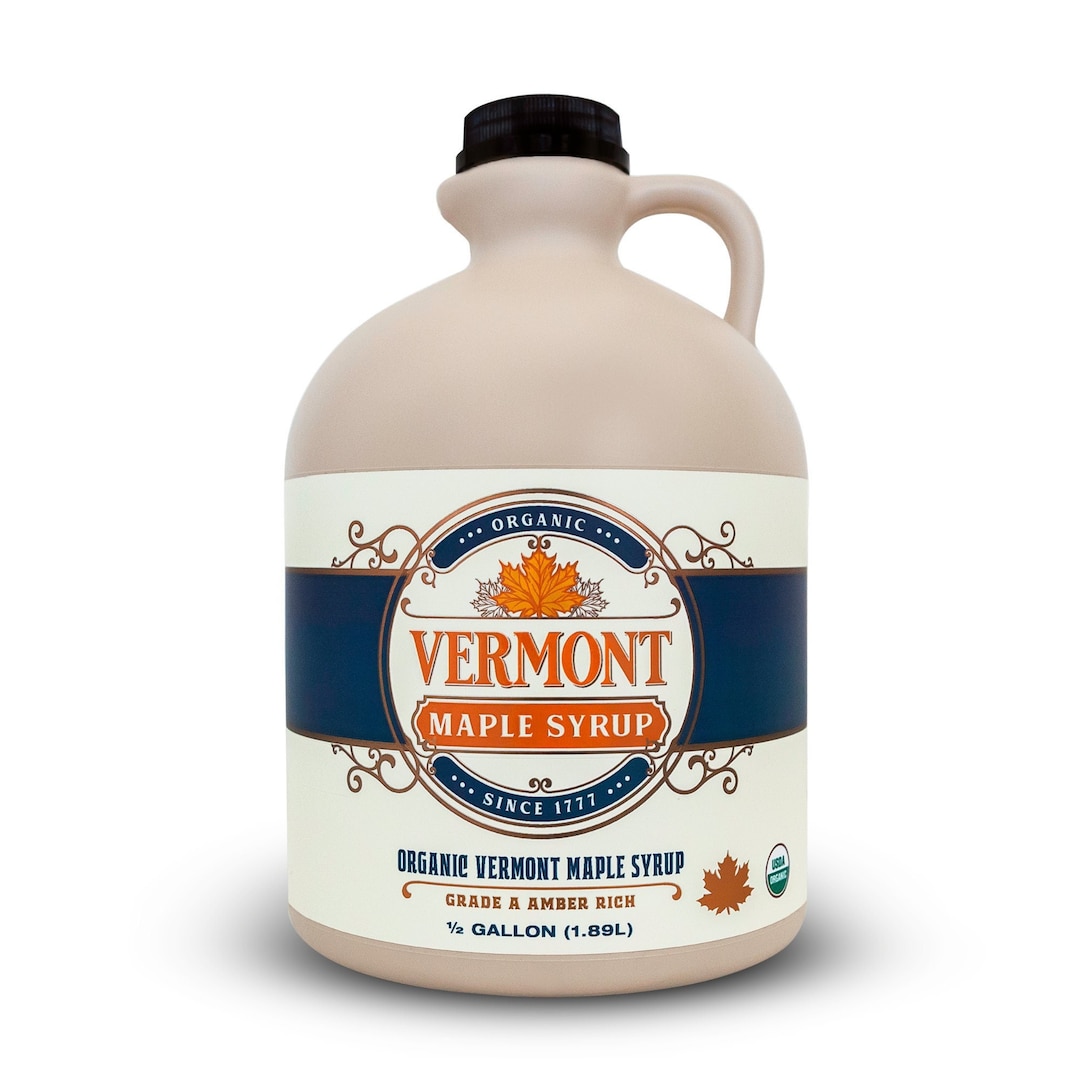 Amber Organic Vermont Maple Syrup - Jug - 64 Oz - Etsy