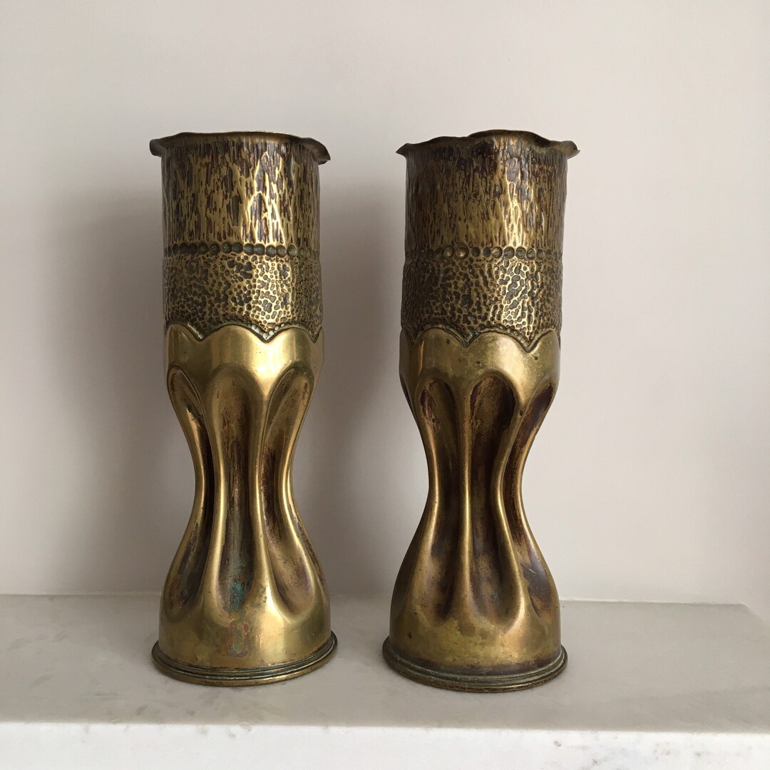 A Pair of World War I Brass Trench Art Shells/vases - Etsy