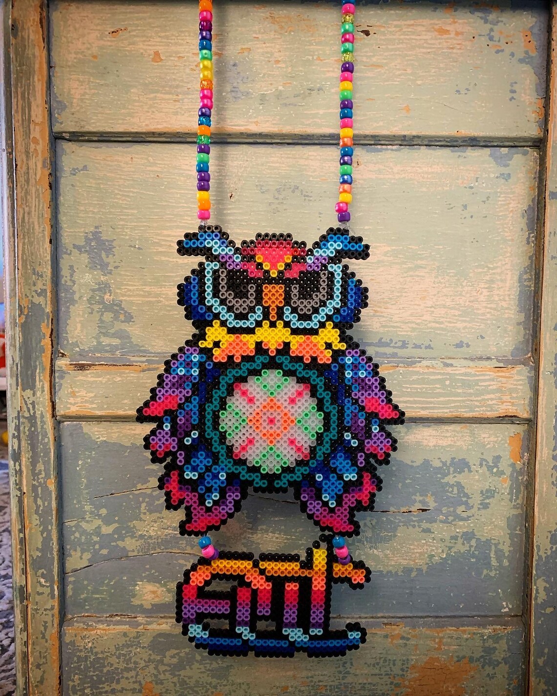 Electric Daisy Carnival EDC Owl Perler Necklace Kandi - Etsy