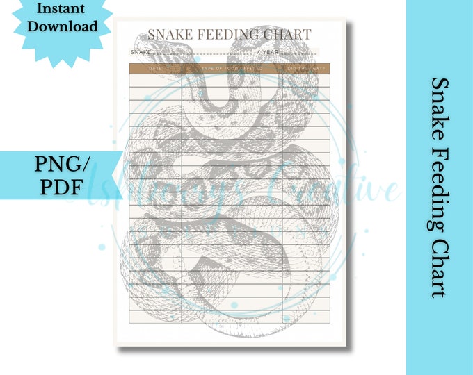 Printable Reptile Care Sheet A4 and A5 Instant Download Snake Health ...