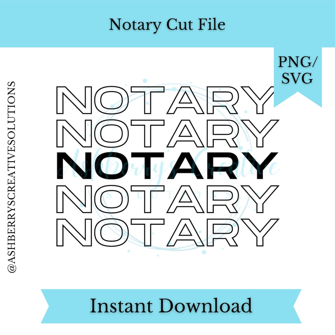 Notary Cut File | Notary Design | Mobile Notary Cut File | Notary ...